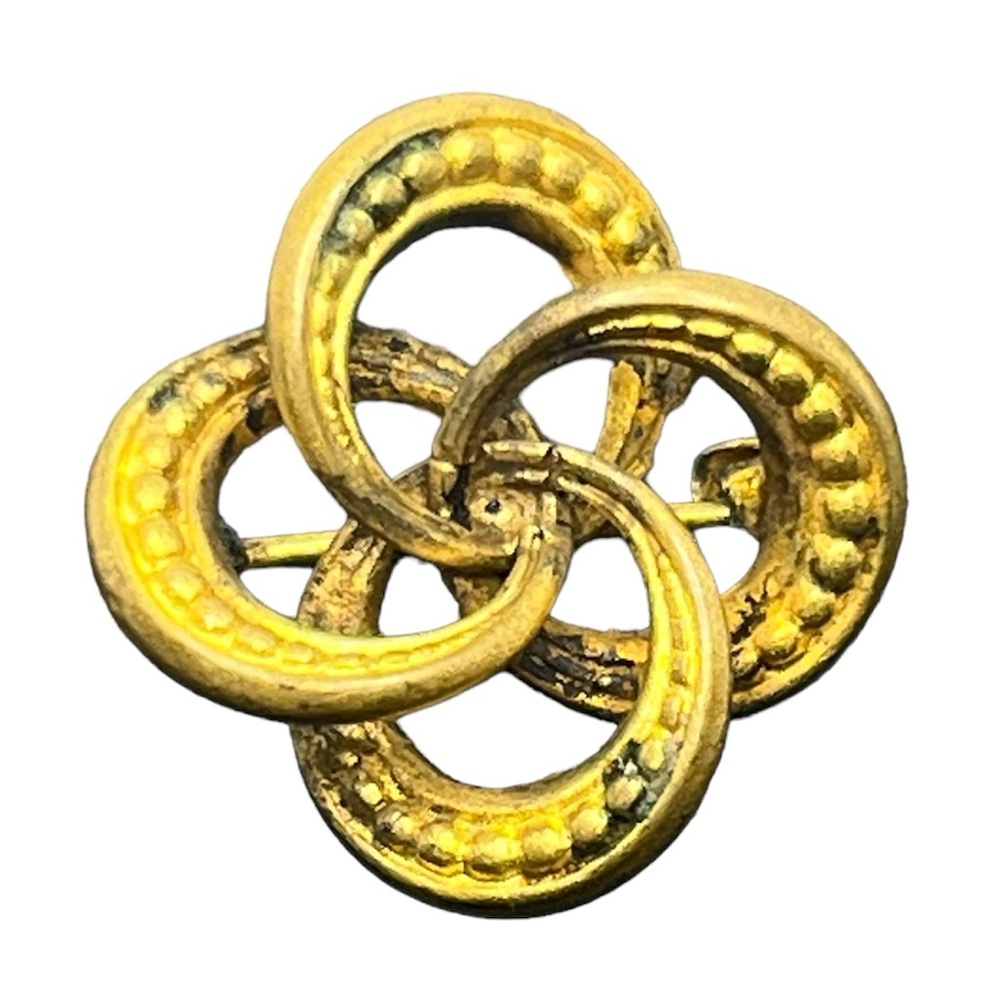 Victorian Gold Tone Interlocking Love Knot Brooch Pin… - Gem